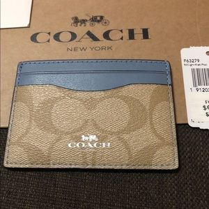Coach | Accessories | Signature Coach Card Case Id Credit Card Holder ...
